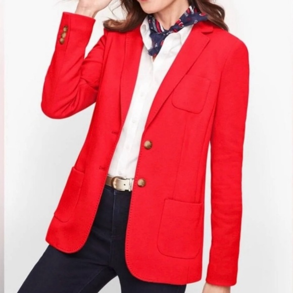 Talbots | Jackets & Coats | Talbots Red Aberdeen Blazer Jacket | Poshmark
